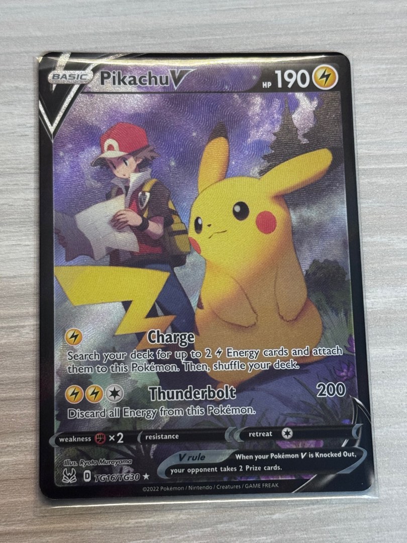 Pokemon TCG Pikachu V TG16/TG30, Hobbies & Toys, Toys & Games on Carousell