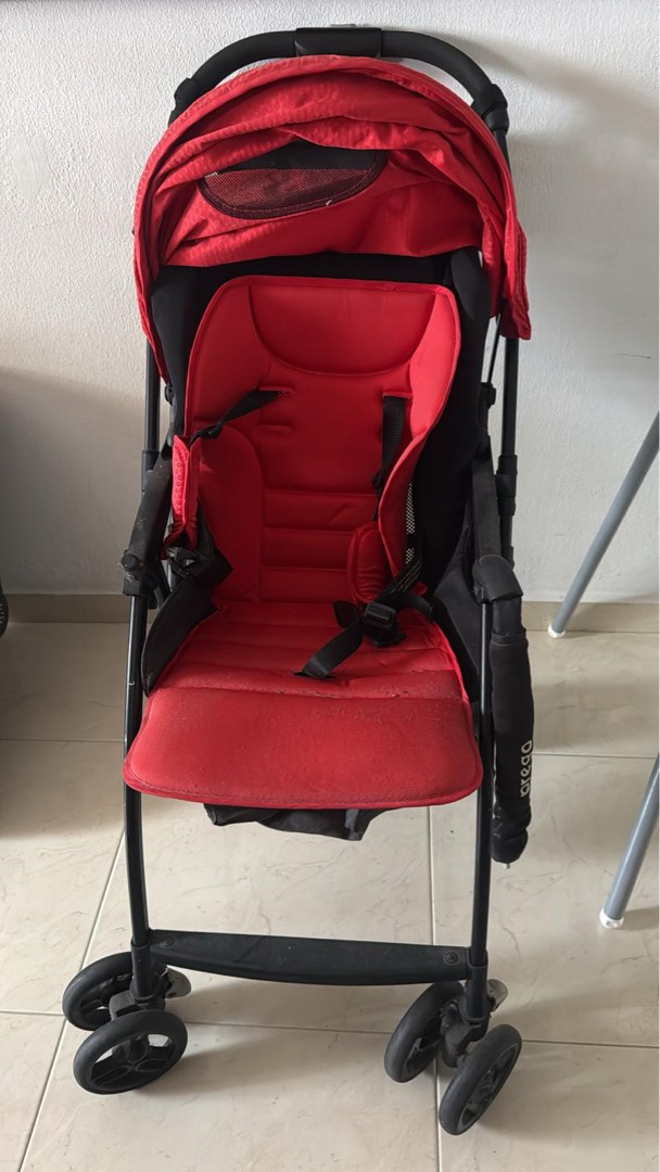 Prego Red Stroller, Babies & Kids, Going Out, Strollers on Carousell