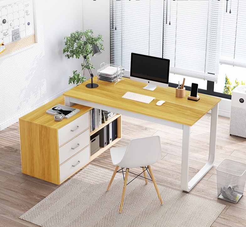 🔥Study table Computer table Desk with side cabinet, Furniture & Home ...