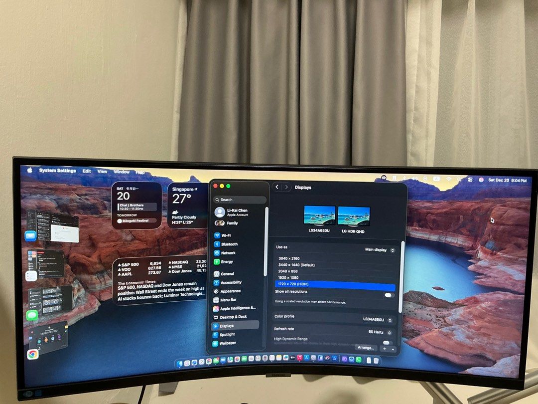 Two / Dual Monitors - Samsung 34LS4A650U Ultrawide Monitor + LG 27 inch ...