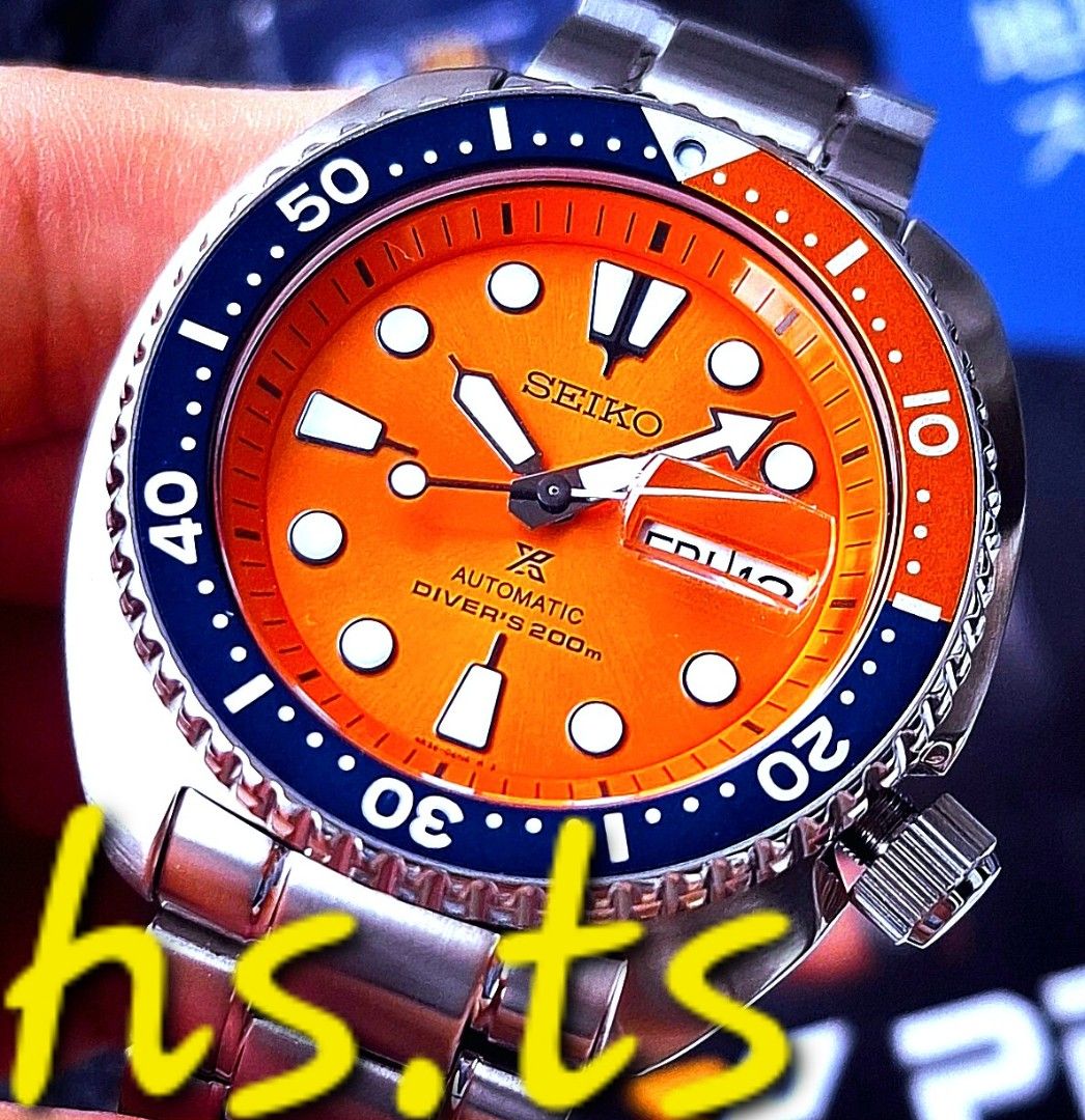 🔥RARE!🔥 Seiko Nemo Turtle 🟠🔵 Orange 44mm Automatic Prospex Divers Watch ...