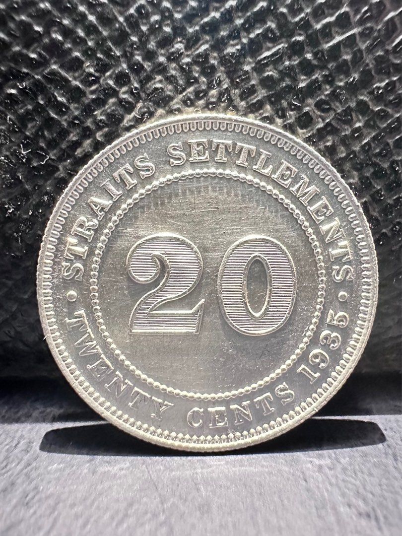 [UNC] 1935 Straits Settlements 20 Cents Silver Coin, Hobbies & Toys ...