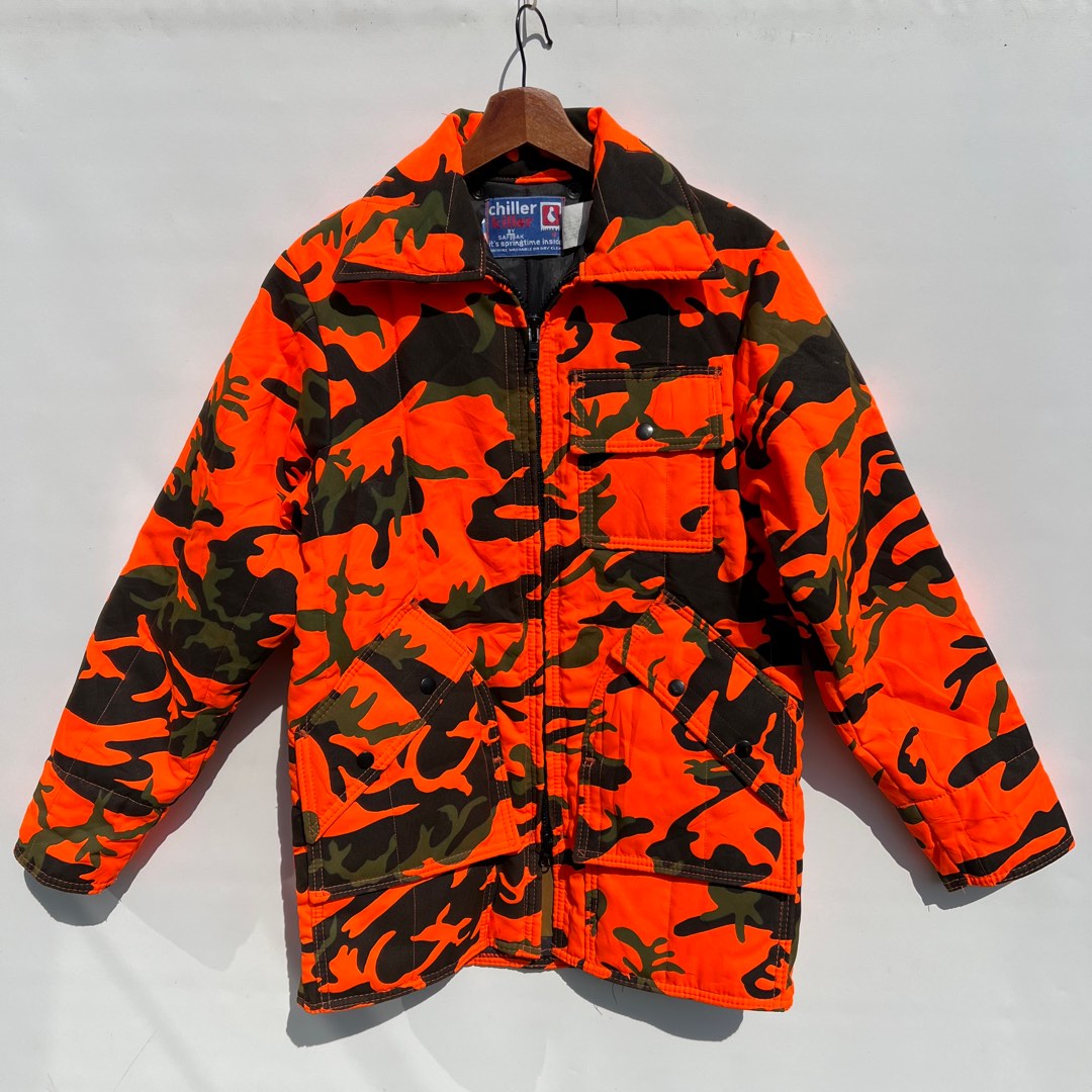 Vintage Chiller Killer by SafTbak Orange Camo Hunting Jacket, Men's ...