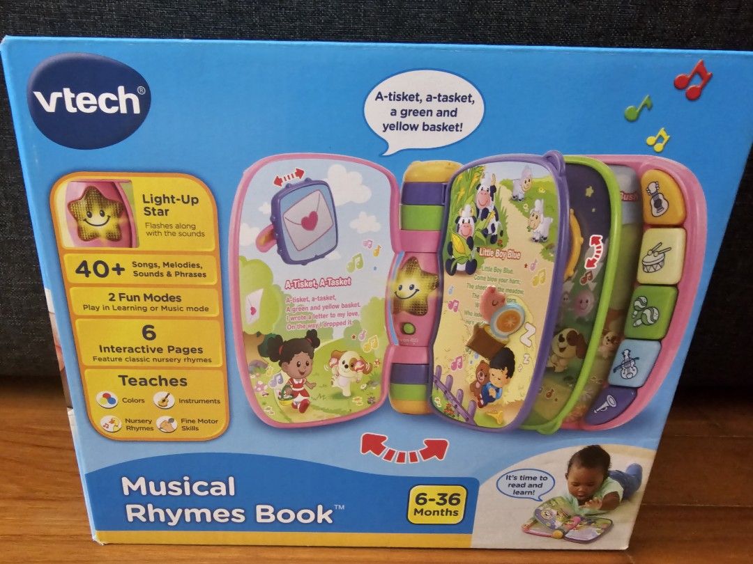 VTech Musical Rhymes Book (6-36 Months), Babies & Kids, Infant Playtime ...
