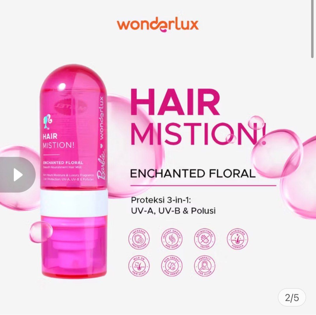 Wonderlux Hair Mistion! Enchanted Floral Hair Mist Wangi Elegan Woody ...