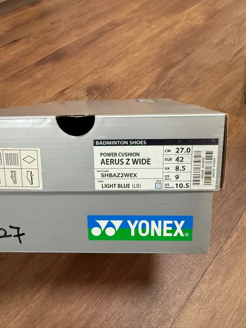 Yonex Aerus Z Wide Badminton Shoes - Light Blue, Sports Equipment ...