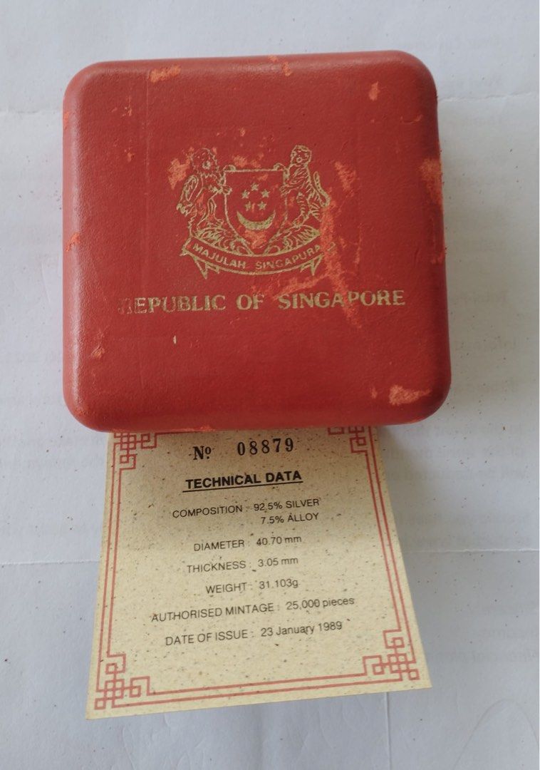 1989 Singapore $10 Silver Proof Coin, Hobbies & Toys, Memorabilia ...