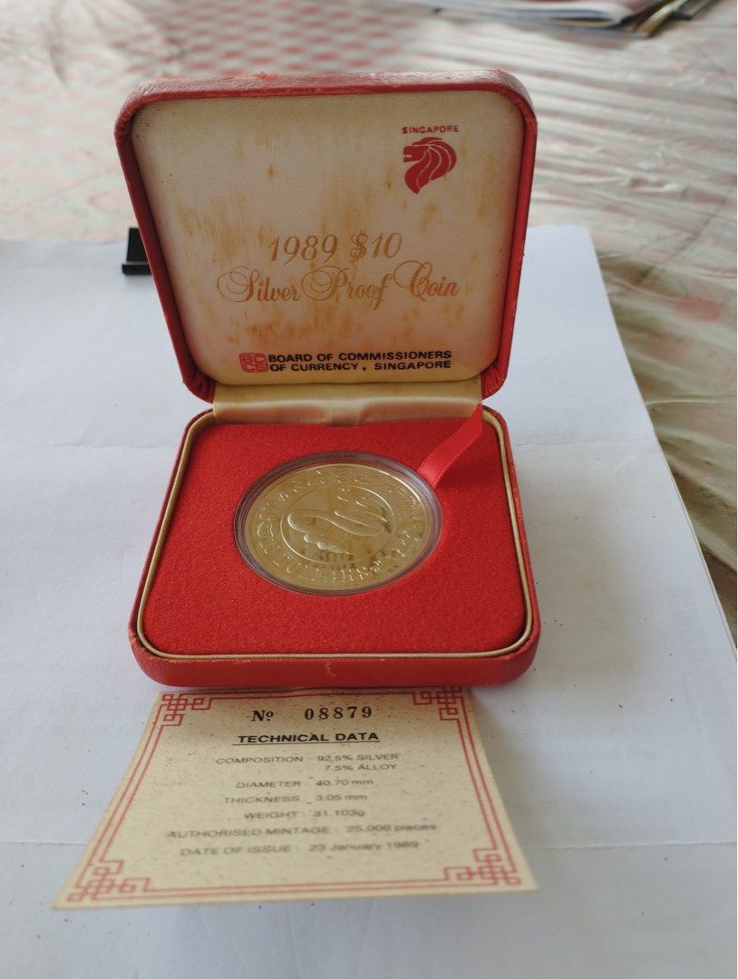1989 Singapore $10 Silver Proof Coin, Hobbies & Toys, Memorabilia ...