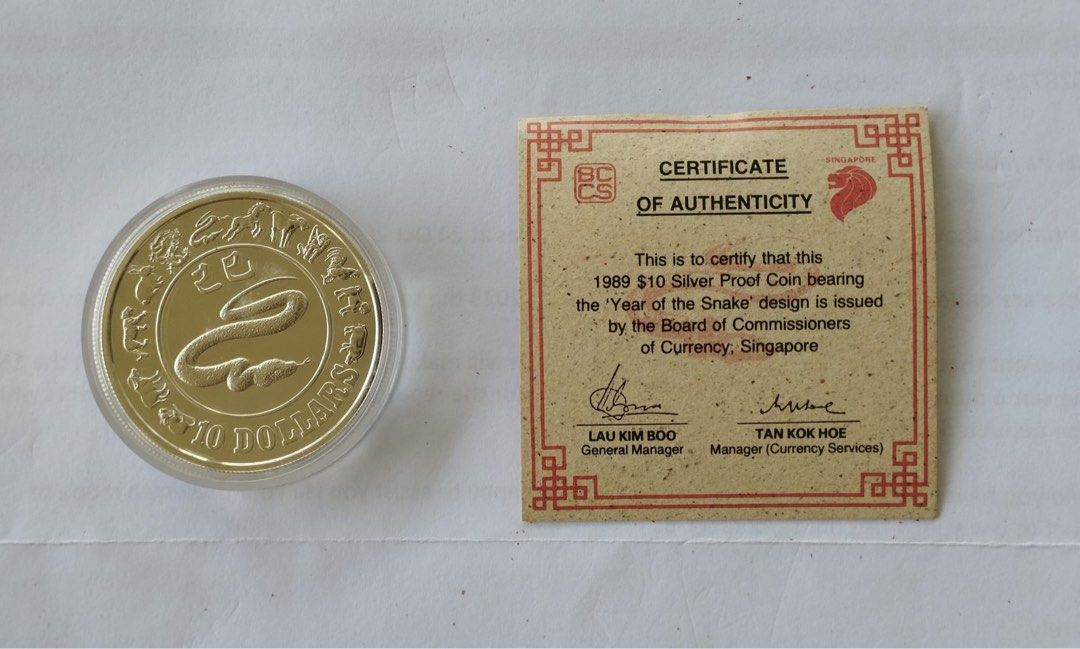 1989 Singapore $10 Silver Proof Coin, Hobbies & Toys, Memorabilia ...