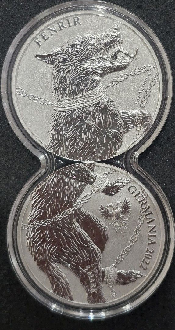 2022 1 oz Germania Beasts: Fenrir (2 Coin Set With Dual Capsule ...