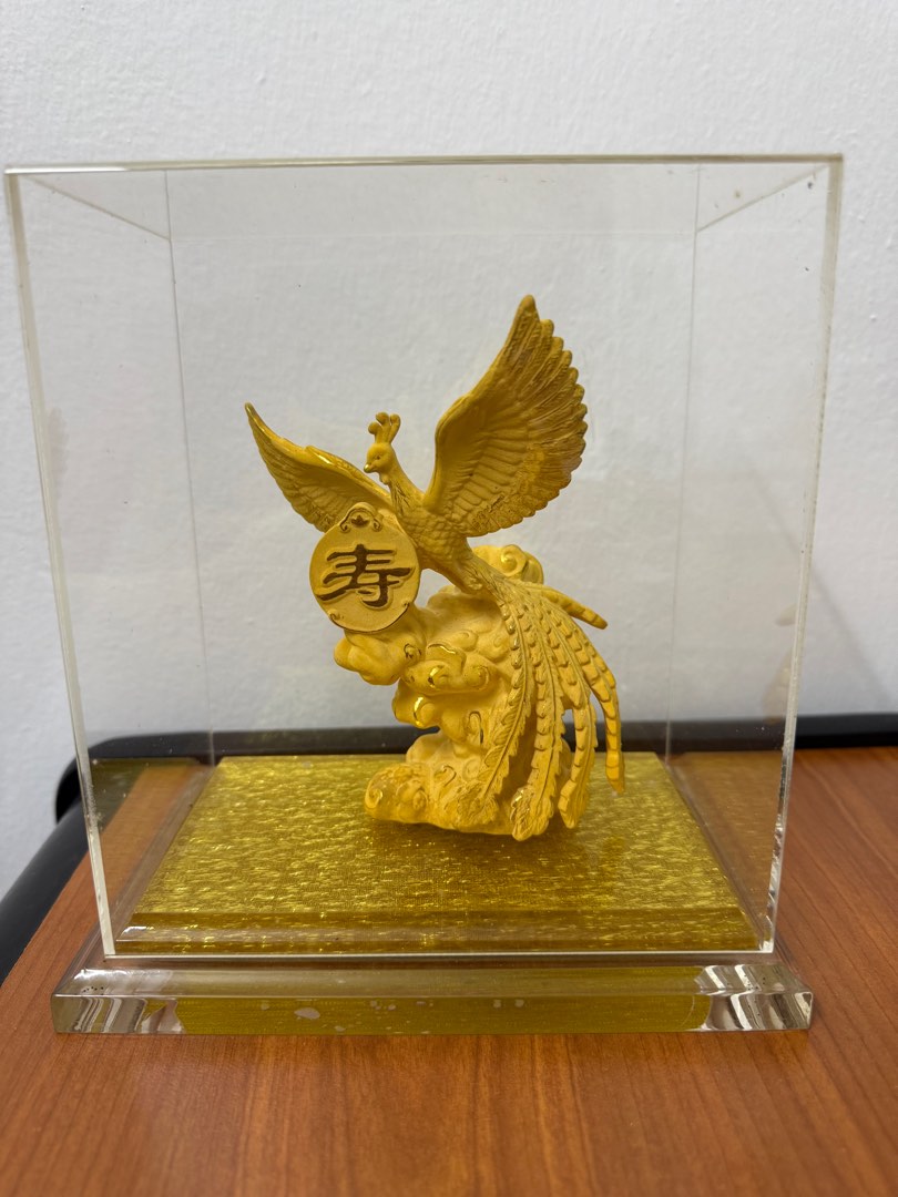24K Gold Art Phoenix in Acrylic Display Case, Hobbies & Toys, Toys ...