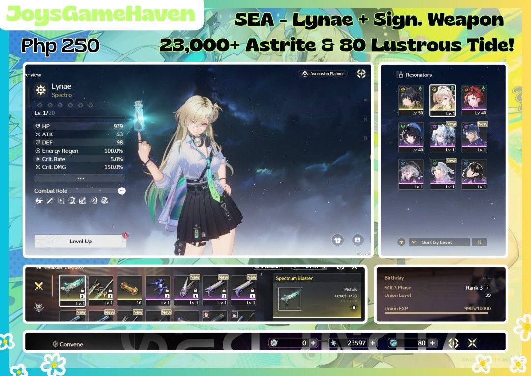 ️ WUWA Starter Account Sell - (SEA) 🌈 Lynae + Spectrum Blaster, 23 000 ...