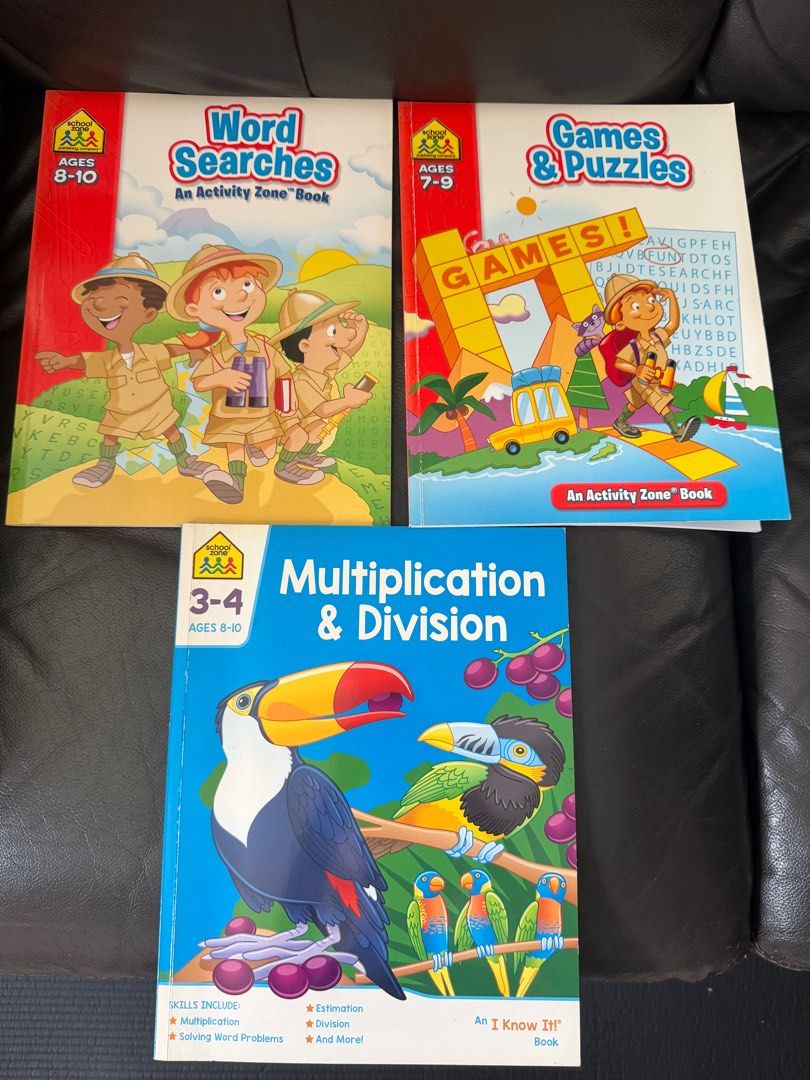 Activity Zone Books - Word Searches, Games & Puzzles, Multiplication ...