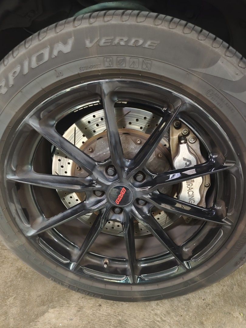 API 6 pot bbk and 19 inch rays rim Toyota harrier, Car Accessories ...