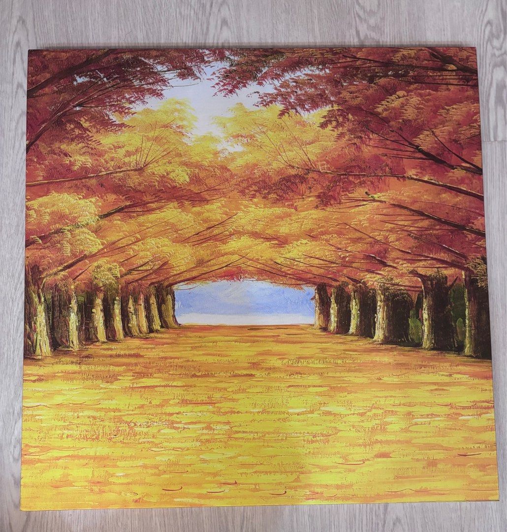 Autumn Trees Painting - 3 Panel Set, Hobbies & Toys, Art & Prints on ...