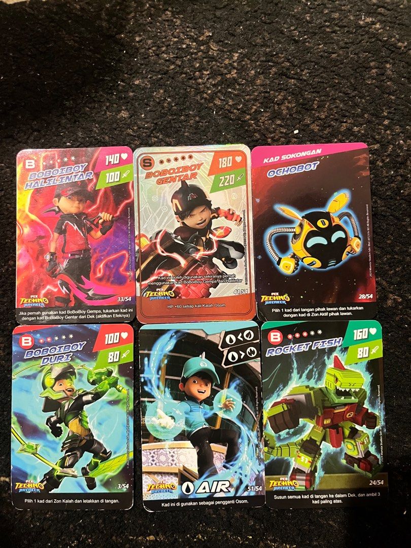 Boboiboy Card Pack Techno Breaker, Hobbies & Toys, Toys & Games on ...