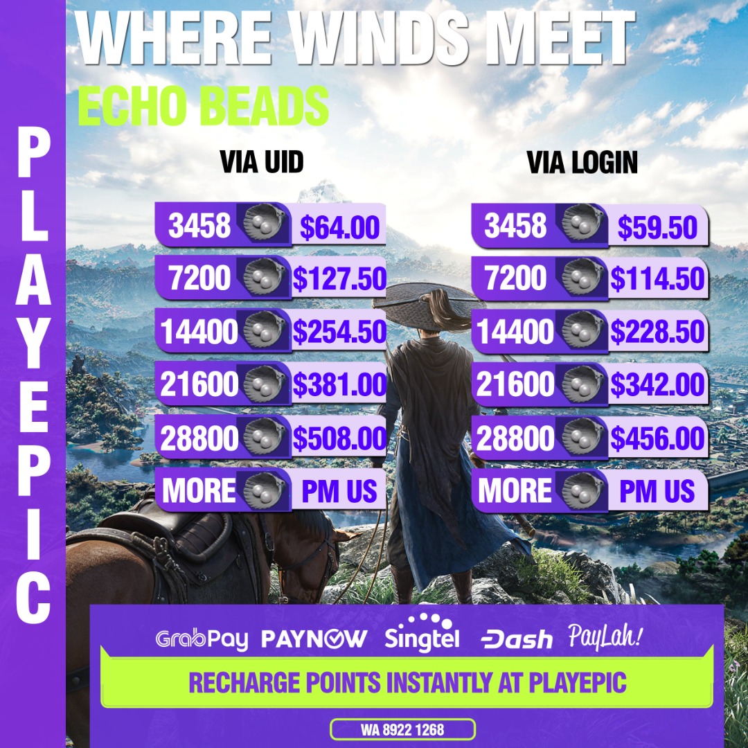 [RECEIPT PROVIDED] Cheapest Where Winds Meet Beads Instant Top Up [Via ...