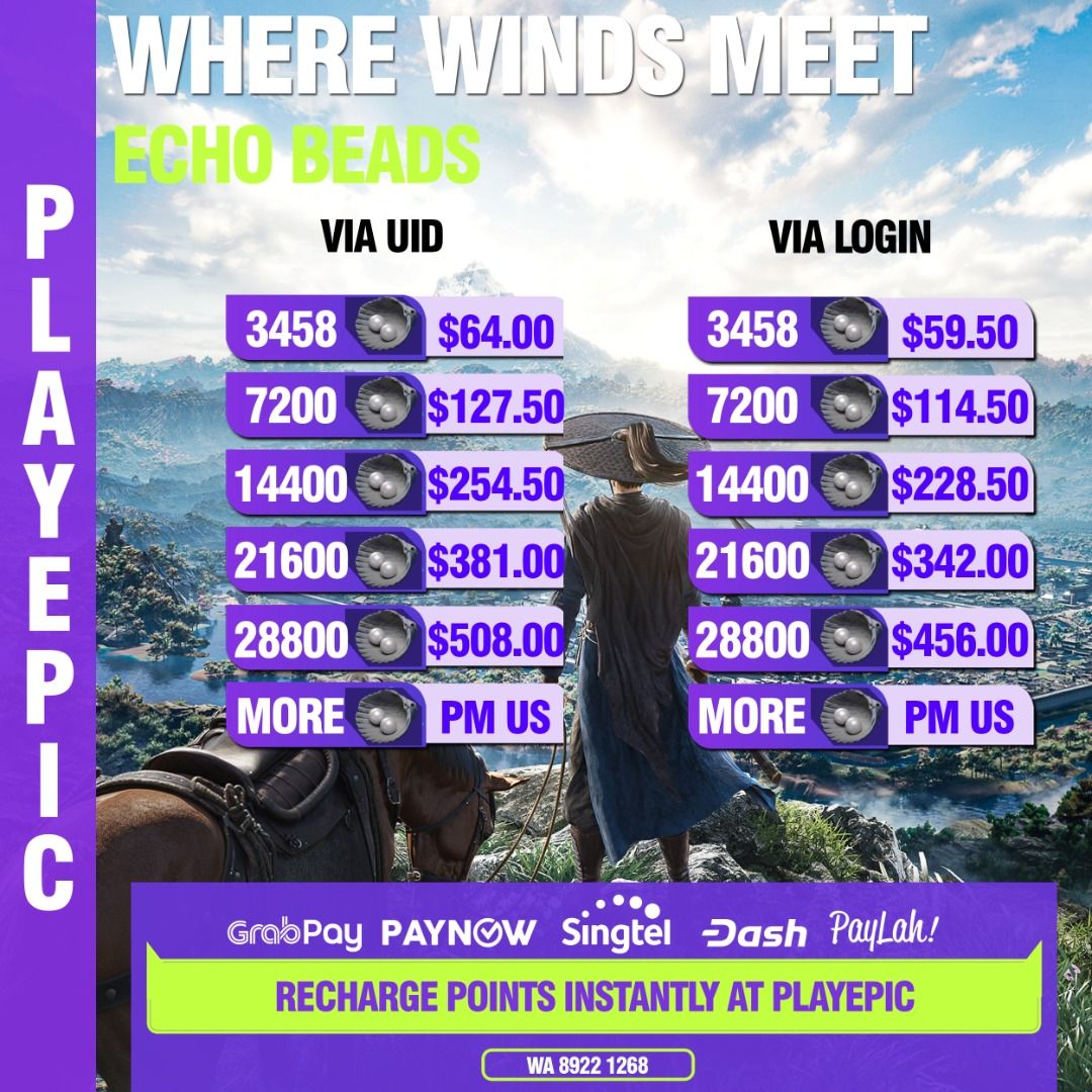 [RECEIPT PROVIDED] Cheapest Where Winds Meet Beads Instant Top Up [Via ...