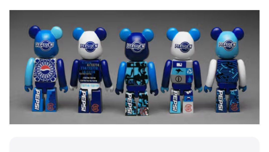 CLOT Pepsi 100% Bearbrick Set of 5, Hobbies & Toys, Toys & Games on ...
