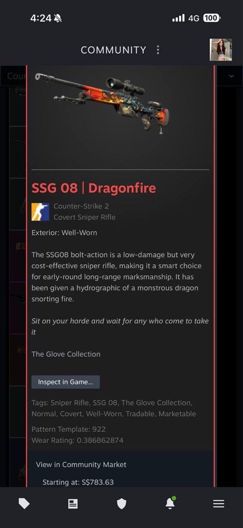 CS:GO SSG 08 Dragonfire Well-Worn, Hobbies & Toys, Toys & Games on ...