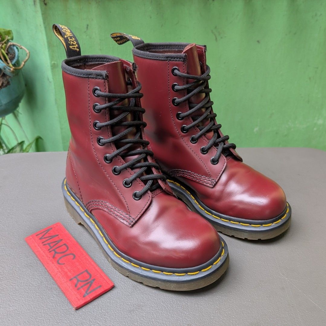 Dr Martens 1460 Cherry Red Smooth MiC 4mens 6womens 3uk 36eur Used ...