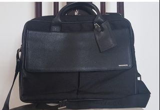 Men's Ermenegildo zegna grained leather slim briefcase authentic ...