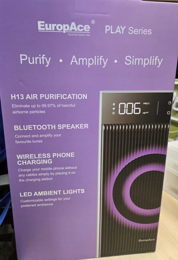 EuropAce PLAY Series 4-in-1 Air Purifier EPU 3320C, TV & Home ...