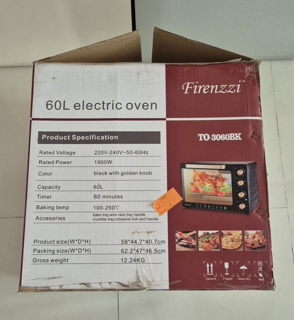 Firenzzi 60L Electric Oven, TV & Home Appliances, Kitchen Appliances ...