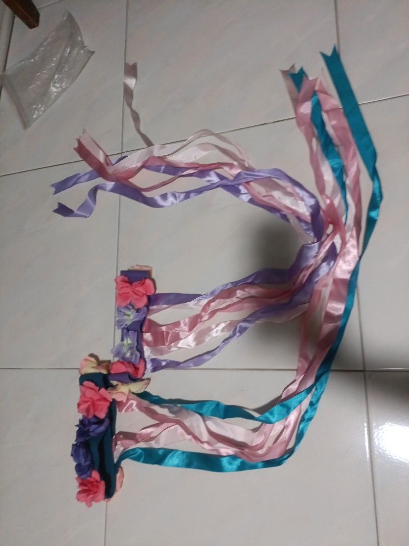 Flower headbands with ribbons, Everything Else on Carousell