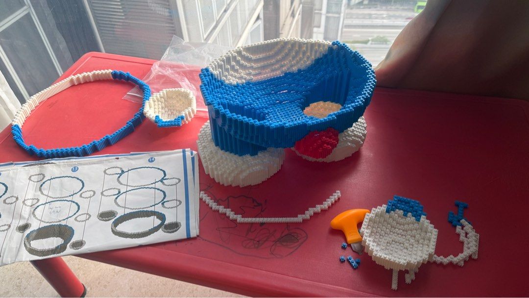 Half built Doraemon Building Block Set, Hobbies & Toys, Toys & Games on ...