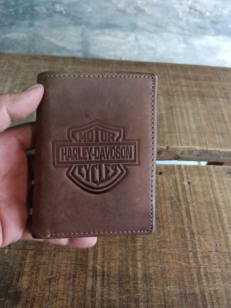 Harley Davidson dompet kulit asli, Fesyen Pria, Tas & Dompet , Dompet ...