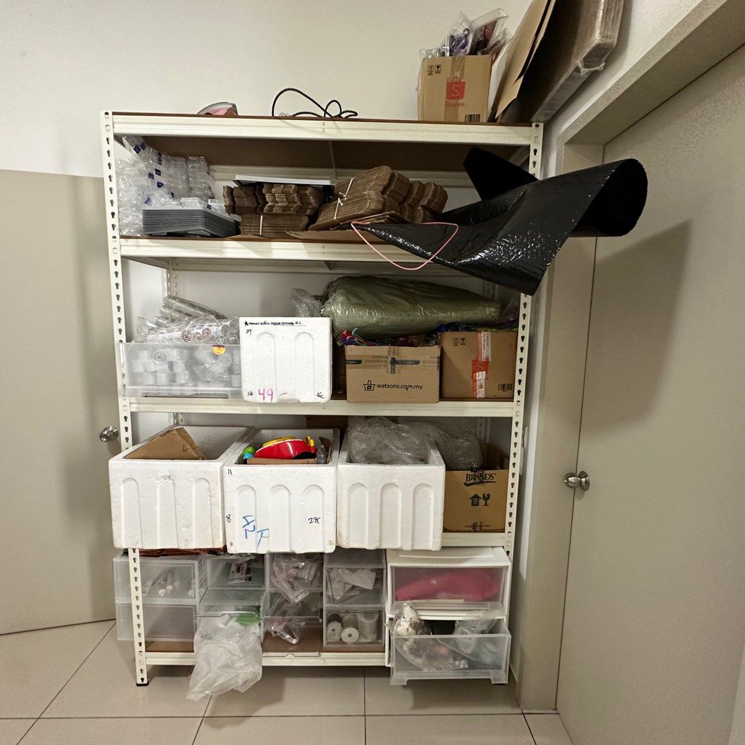 HYPERACK Boltless Rack White Livin Rack 5 Levels Rak Dapur Shelf ...