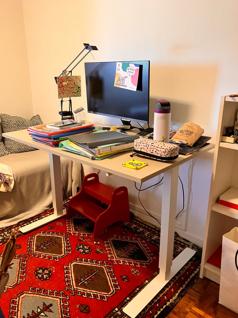 IKEA Adjustable Standing Desk - White, Furniture & Home Living ...