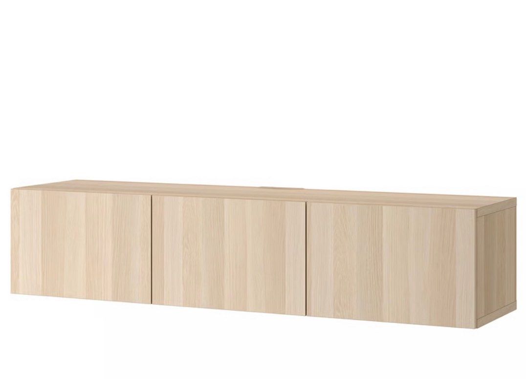 IKEA BESTA TV Console - Light Oak Finish, Furniture & Home Living ...