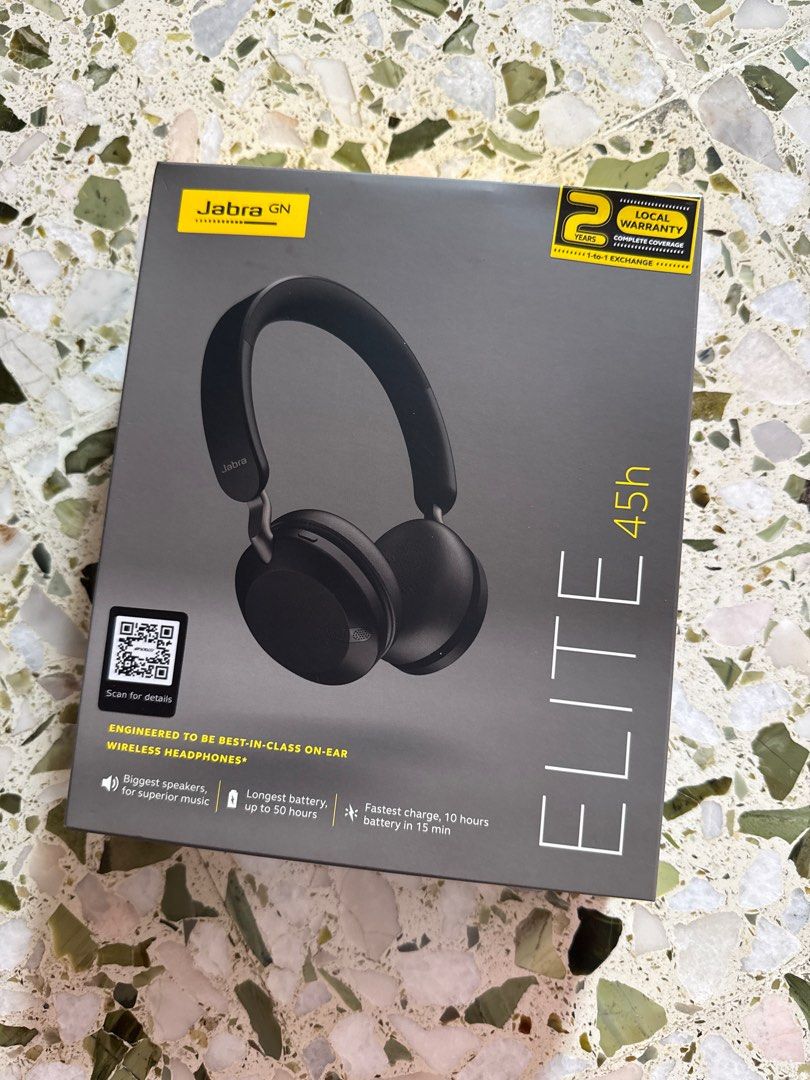Jabra Elite 45h Wireless Headphones - Black, Audio, Headphones ...