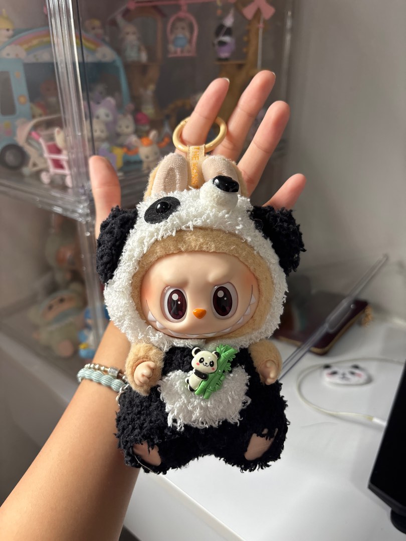 labubu v2 baba with panda costume, Hobbies & Toys, Toys & Games on ...