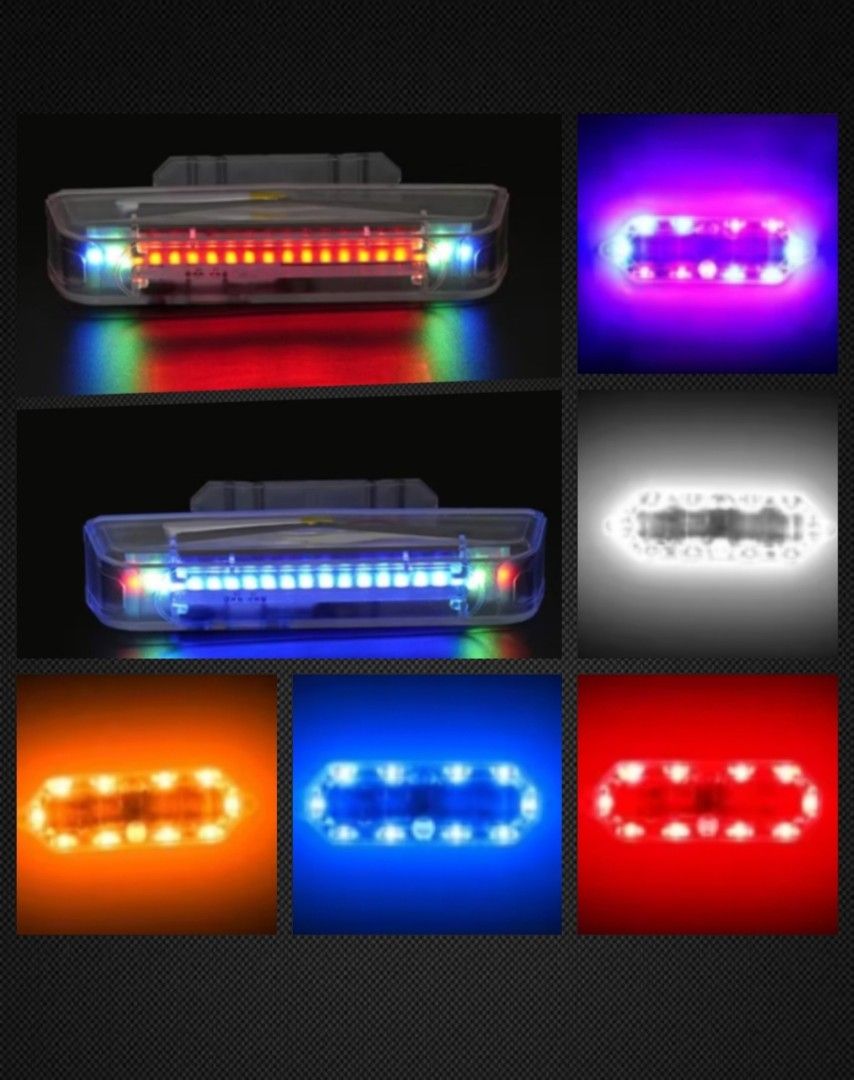 Anti theft LED warning light for car or bike motorcycle solar powered ...