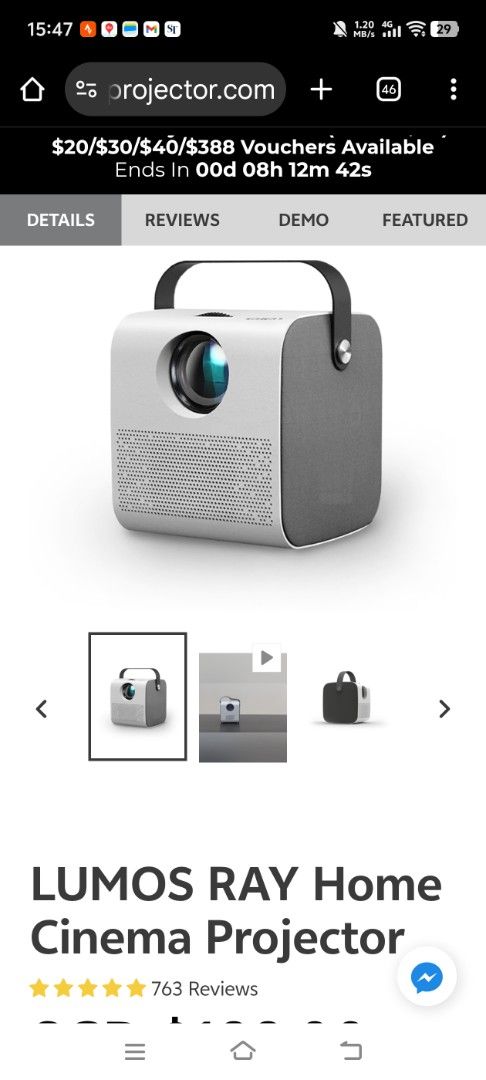 LUMOS RAY Home Cinema Projector, TV & Home Appliances, TV ...