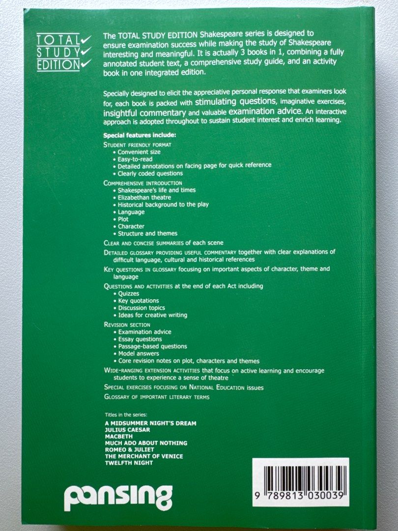 Macbeth - Total Study Edition, Hobbies & Toys, Books & Magazines ...