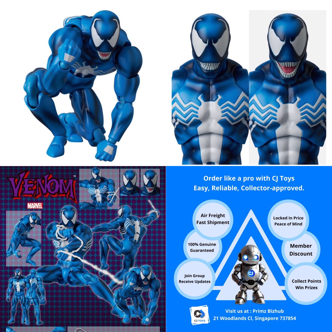 MAFEX VENOM (COMIC BLUE VER.) ACTION FIGURE NO.298, Hobbies & Toys ...