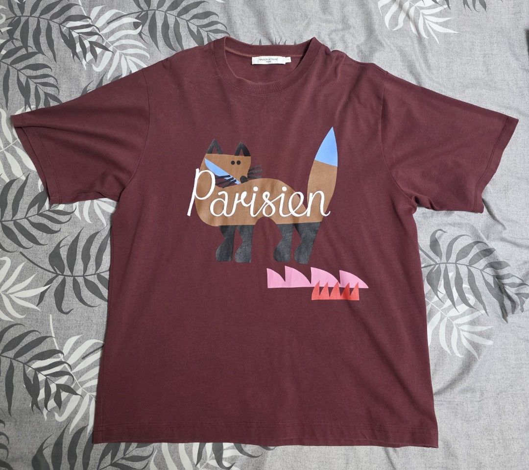 Maison Kitsune Parisien Fox Graphic Tee, Men's Fashion, Tops & Sets ...