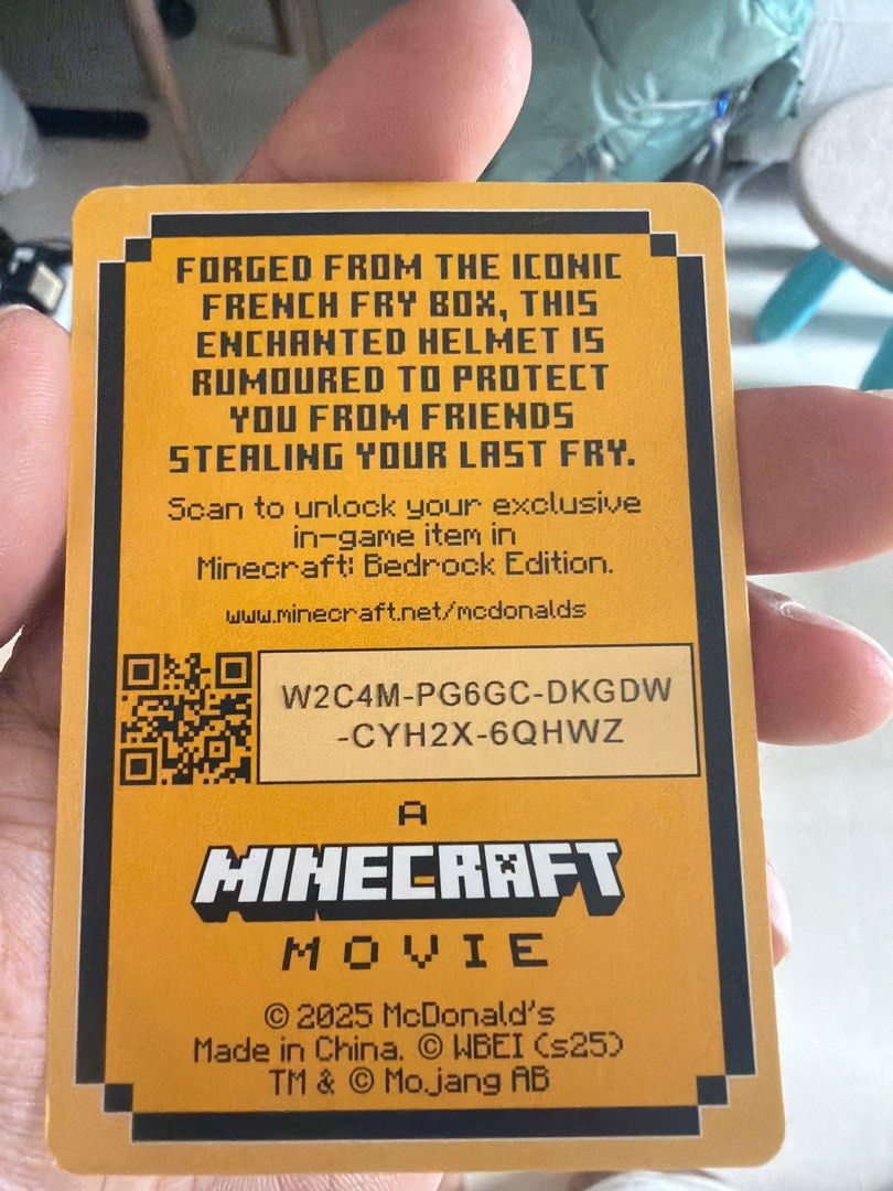 Minecraft Movie McDonald's Card, Hobbies & Toys, Toys & Games on Carousell