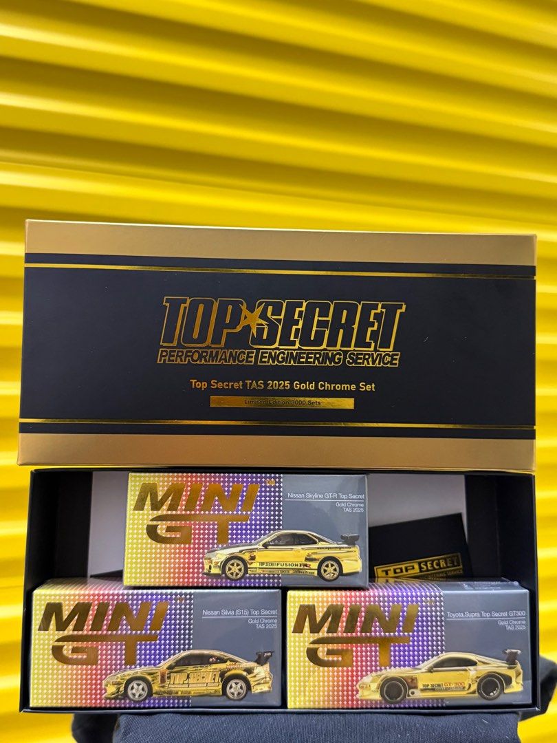 Mini GT Top Secret TAS 2025 Gold Chrome Set, Hobbies & Toys, Toys ...