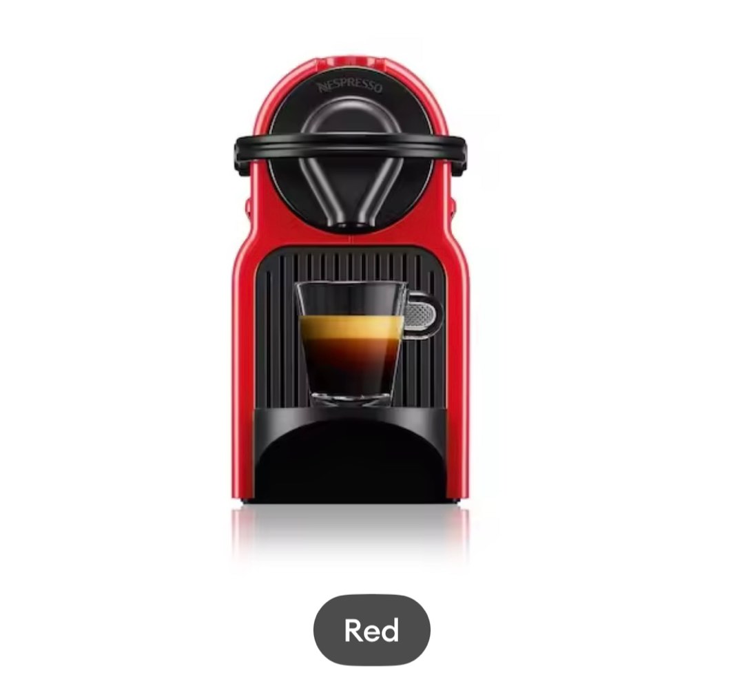 Nespresso Inissia Ruby Red Espresso Capsule Coffee Machine and ...