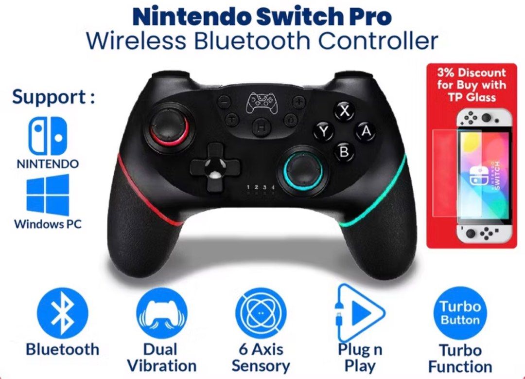 Nintendo Switch /Switch 2 Pro Wireless Bluetooth Controller, Video ...