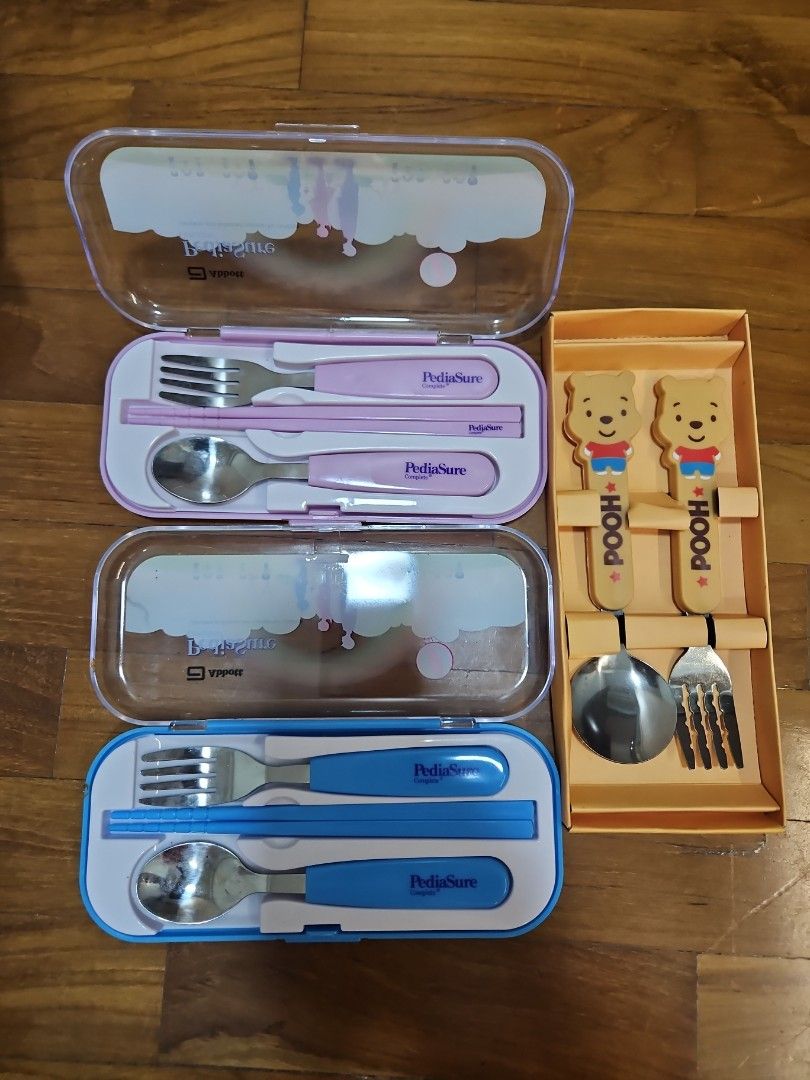 Pediasure and Winnie the Pooh Cutlery Set, Furniture & Home Living ...