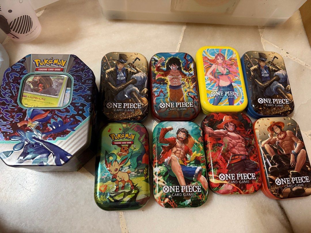 Pokemon card tin / one piece card tins with cards, Hobbies & Toys ...