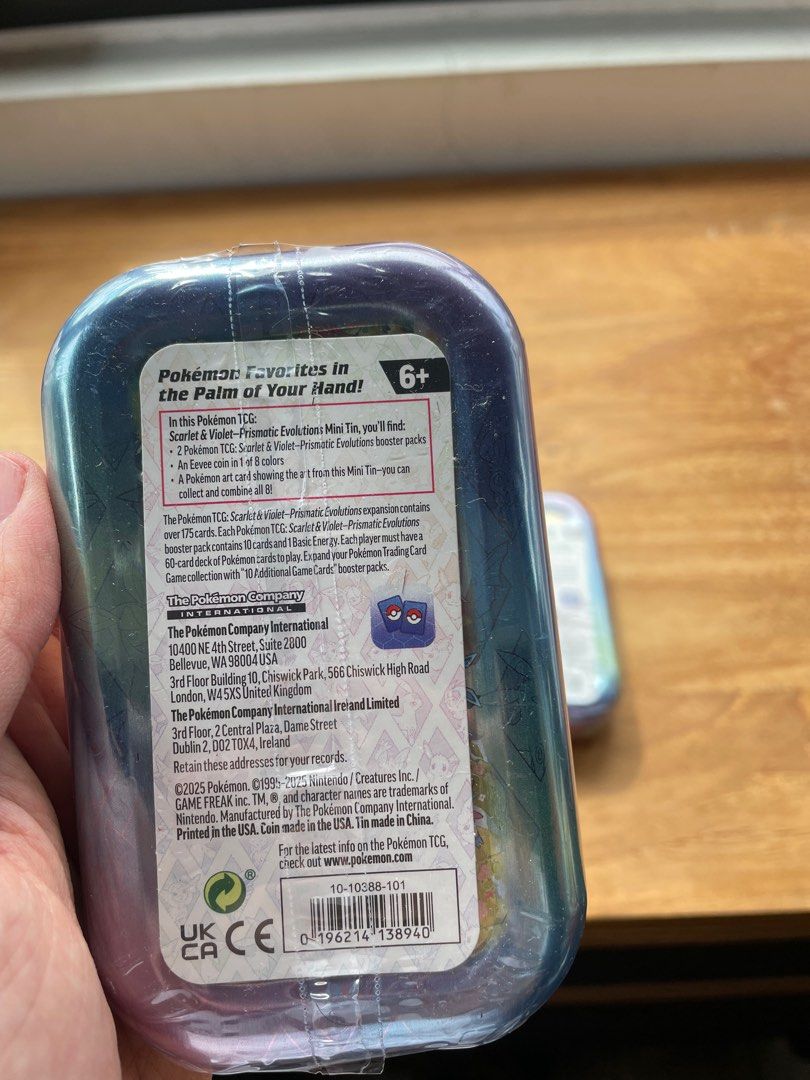 Pokemon TCG Scarlet & Violet Prismatic Evolution Mini Tin, Hobbies ...