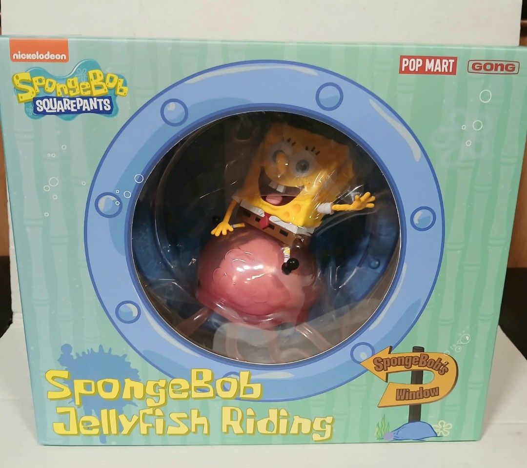 ️ POP MART Spongebob's Window- Spongebob Jellyfish Riding Figure ...
