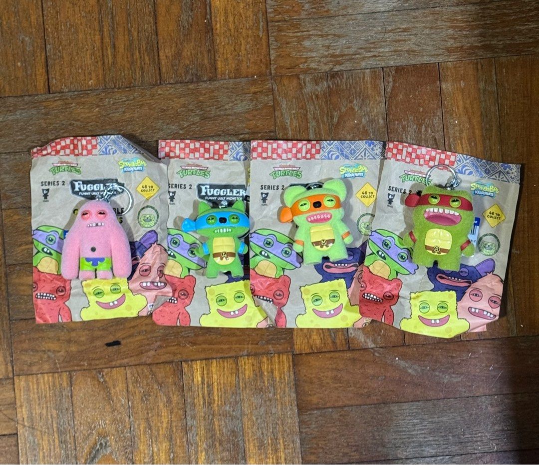 Rare Fuggler Series 2 Keychains - Patrick,Leonardo,Michangelo,Raphael ...